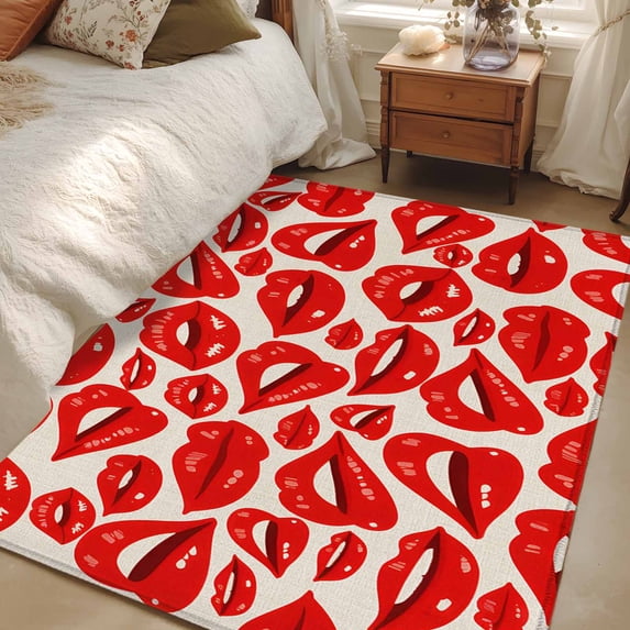 Area Rug for Living Room, Valentines Day Non-Slip Indoor Large Carpet ...