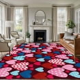 Area Rug for Living Room, Valentines Day Non-Slip Indoor Large Carpet ...