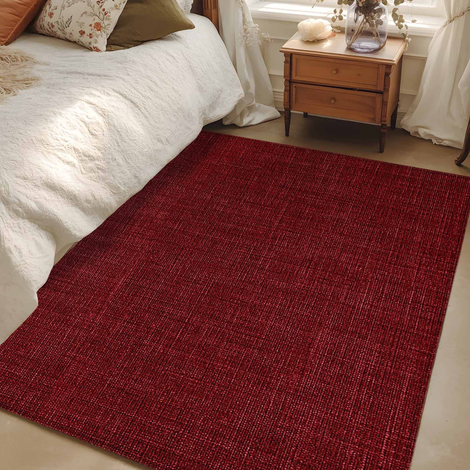 Area Rug for Living Room, Vintage Dark Red Non-Slip Indoor Large Carpet ...