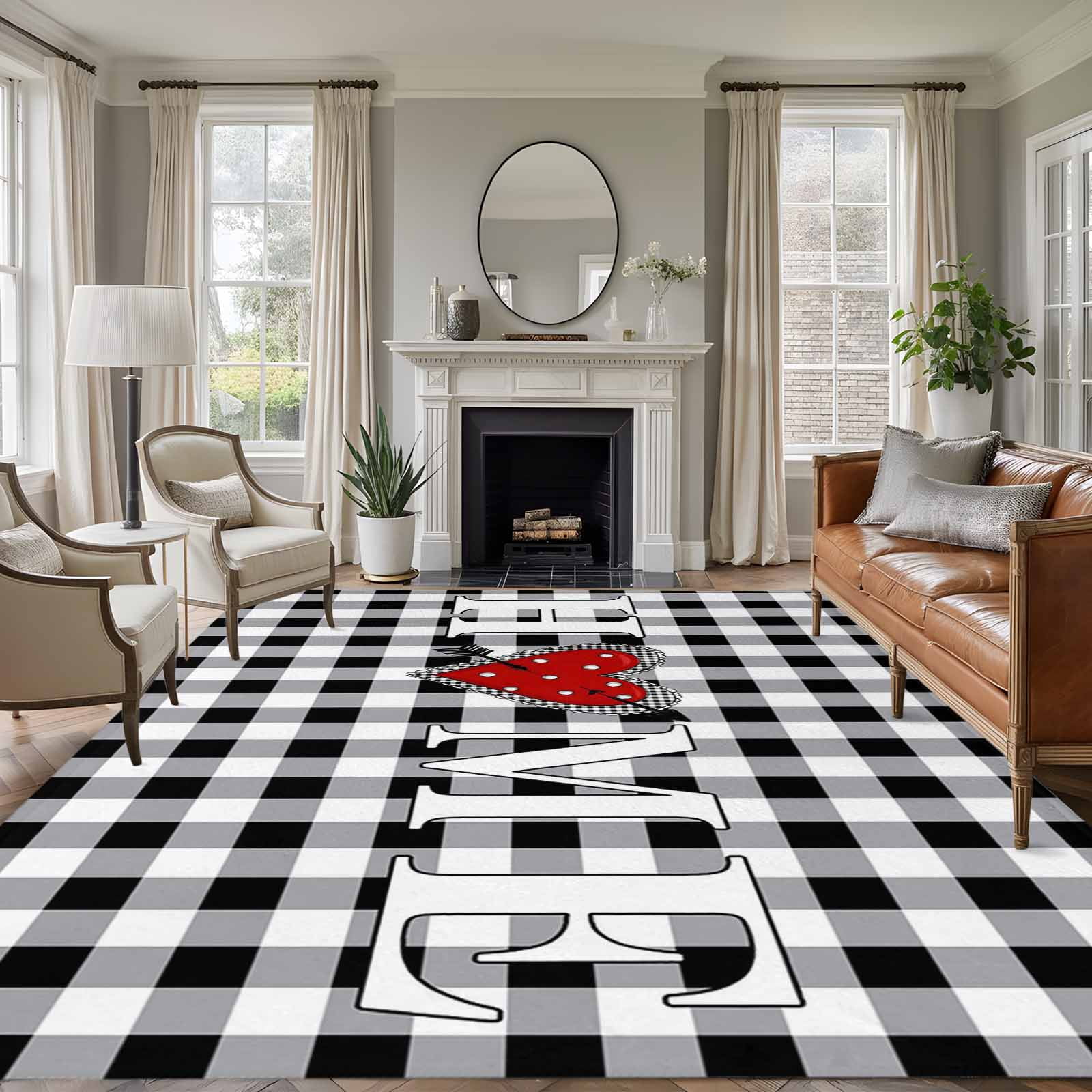 Area Rug for Living Room, Vintage Home Non-Slip Indoor Large Carpet for ...