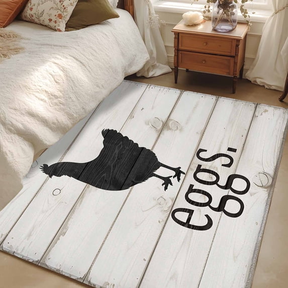 Area Rug for Living Room, Vintage Rooster Non-Slip Indoor Large Carpet ...