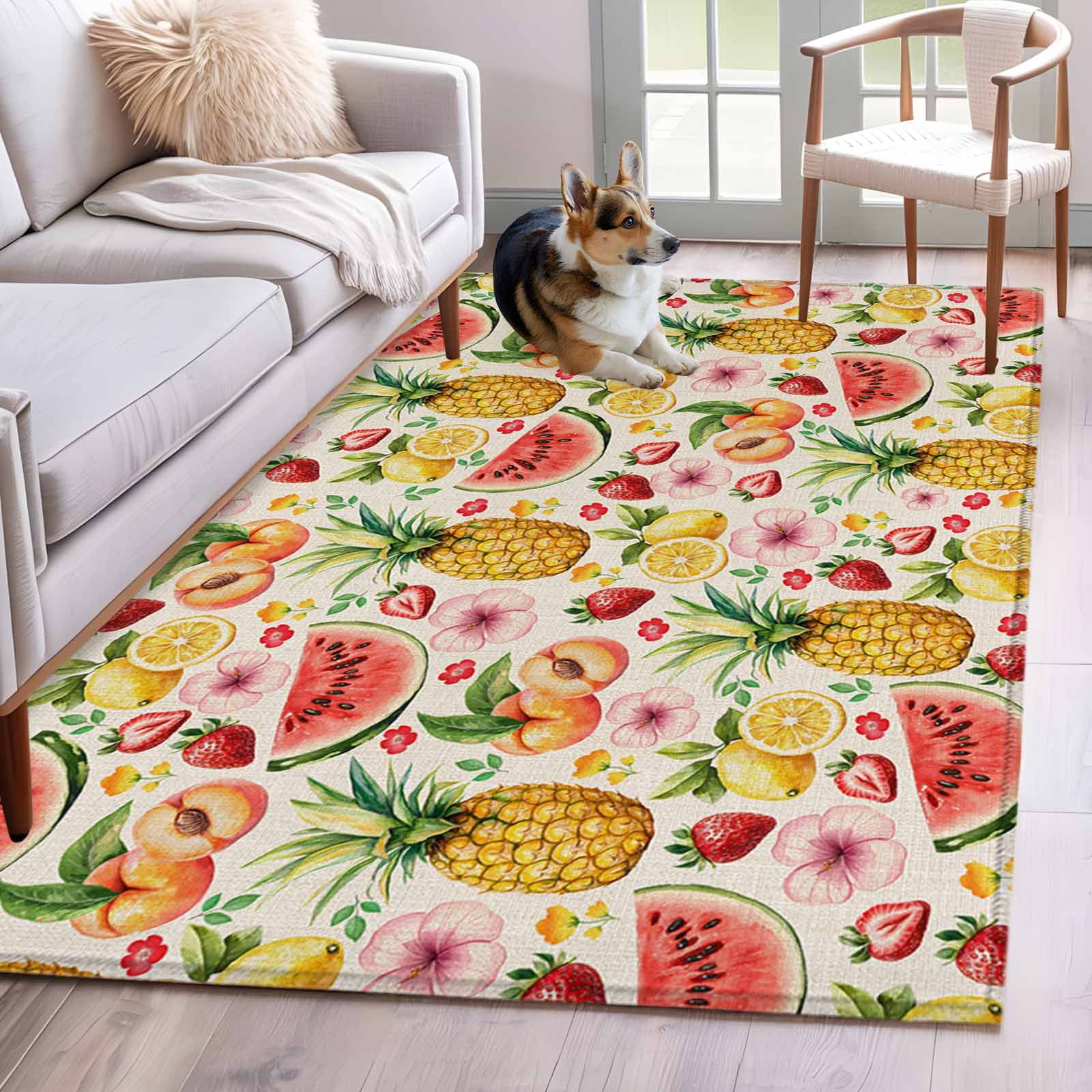 Area Rug for Living Room, Watermelon Non-Slip Indoor Large Carpet for ...
