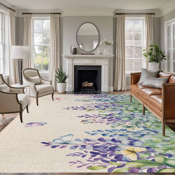 Area Rug for Living Room, Wisteria Non-Slip Indoor Large Carpet for ...