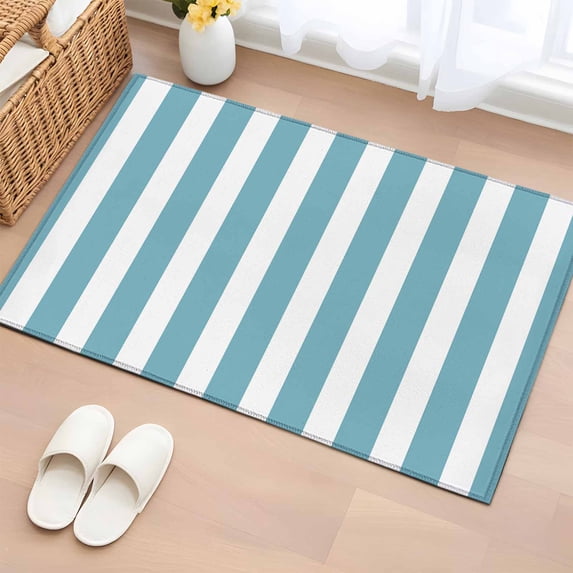Area Rug Modern Light Blue and White Stripe Rectangle Area Rugs ...