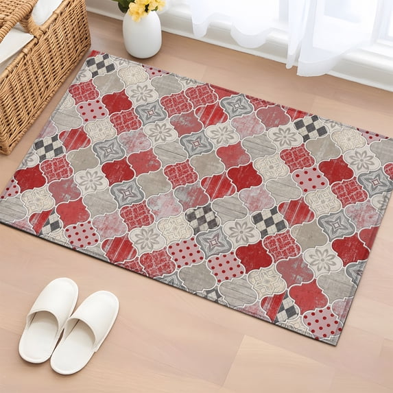 Area Rug Modern Moroccan Shield Pattern Soft Rectangle Area Rugs ...