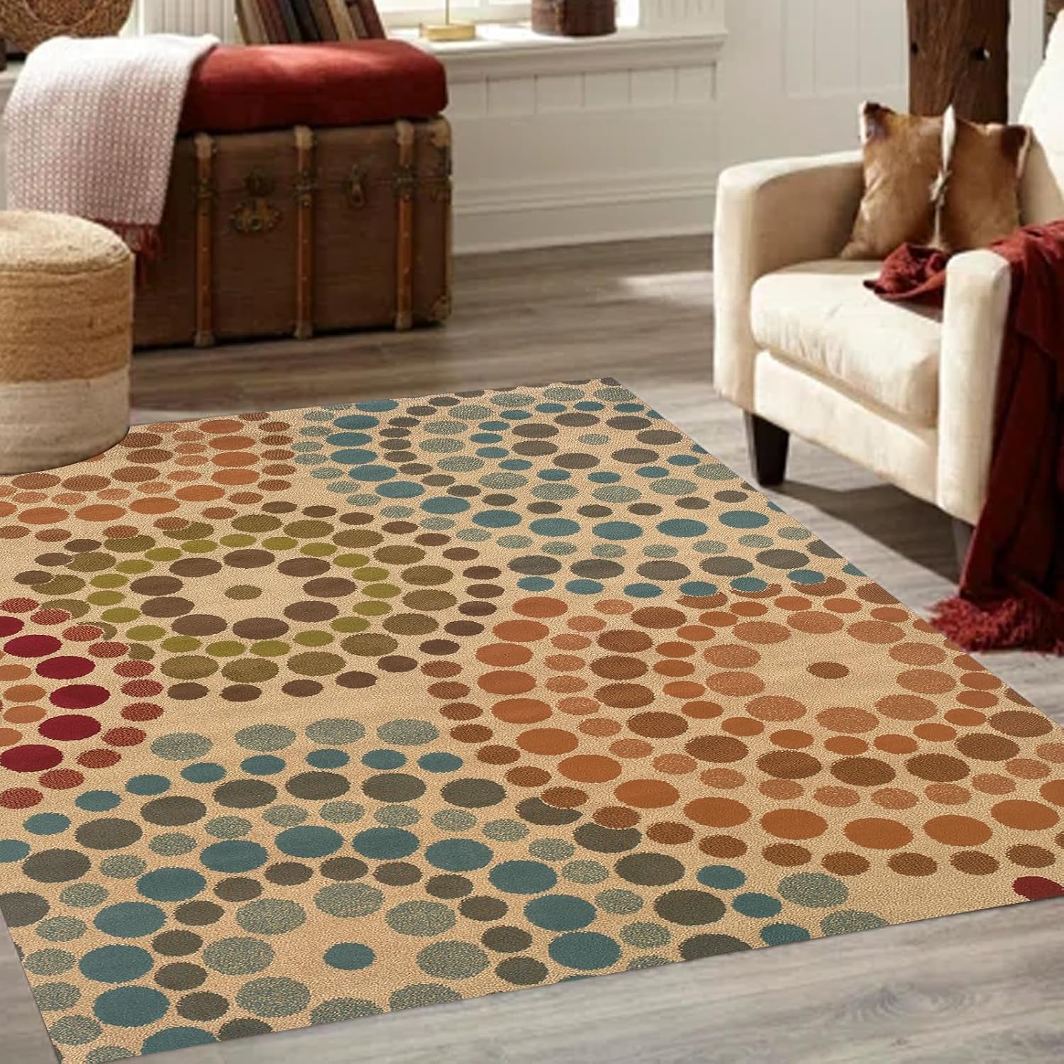 Area Rug, Moroccan Boho Distressed Design, Non-Shedding & Easy Care ...