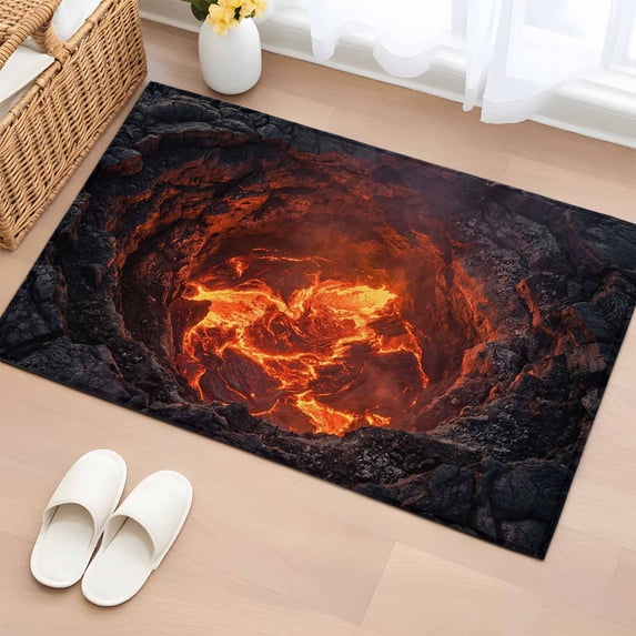 Area Rug Nature Volcanic Lava Crater Soft Rectangle Area Rugs Washable ...