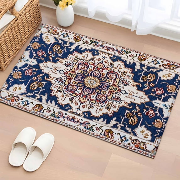 Area Rug Retro Bohemian Watercolor Pattern Rectangle Area Rugs Washable ...