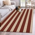Area Rug Rustic Retro Red Brown Stripe Rectangle Area Rugs Washable Rug ...
