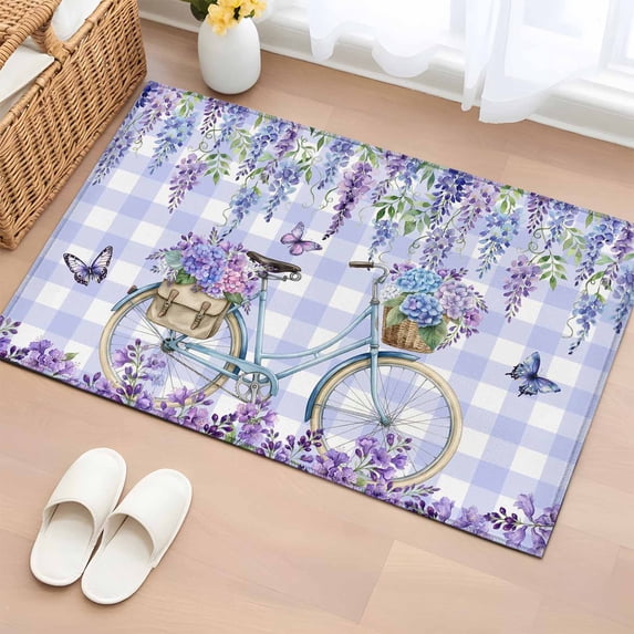 Area Rug Spring Embroidered Balls Bike Soft Rectangle Area Rugs ...