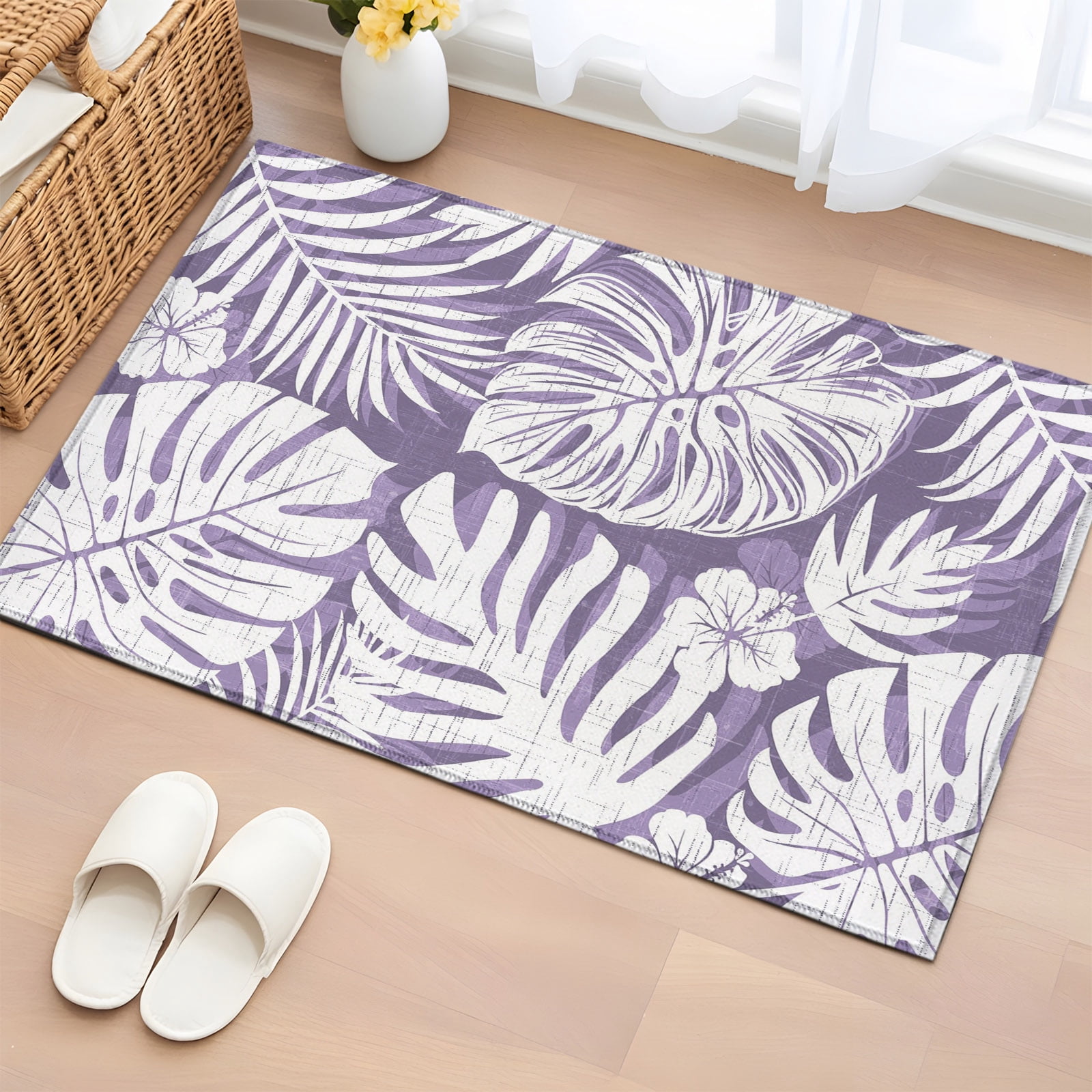 Area Rug Summer Monstera Palm Leaf Soft Rectangle Area Rugs Washable ...