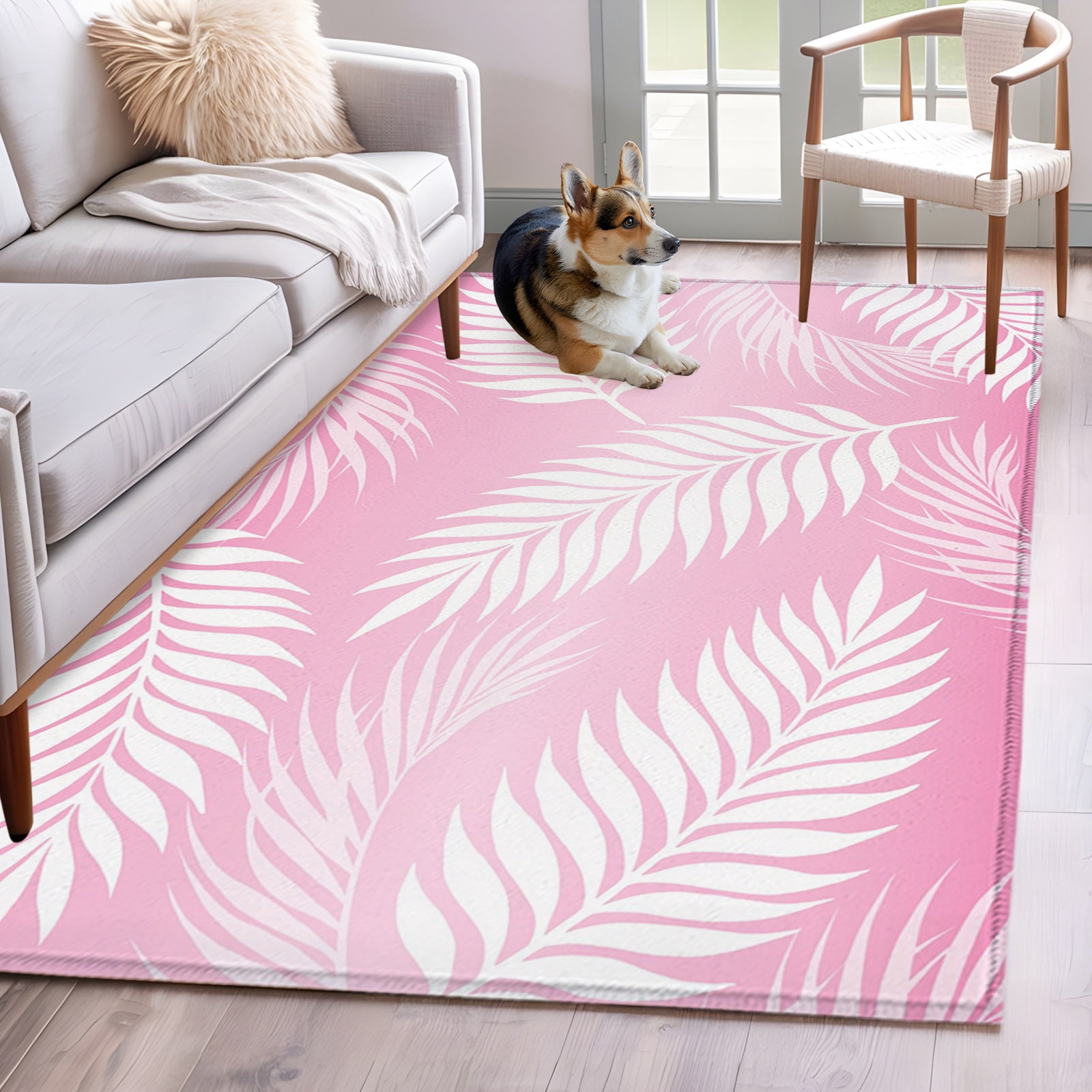 Area Rug Summer Tropical Botanical Rectangle Area Rugs Washable Rug for ...