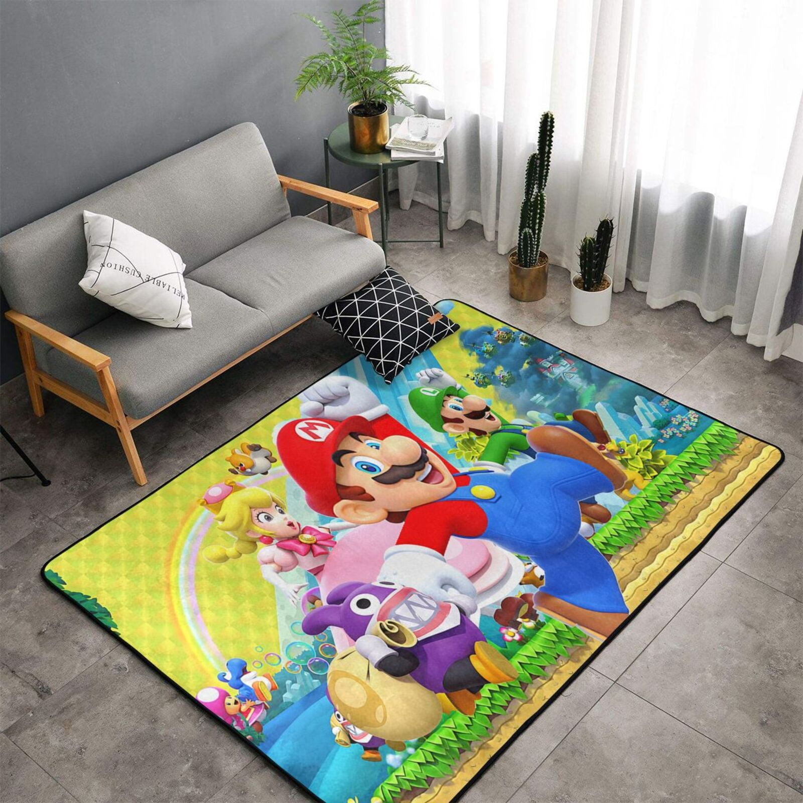 Area Rug Super Mario Living Room Carpet Bedroom 5x3 Feet Rug Flannel ...