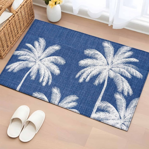 Area Rug Tropical Coconut Trees Silhouette Rectangle Area Rugs Washable ...