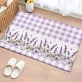 Area Rug Watercolor Purple Buffalo Plaid Rectangle Area Rugs Washable ...