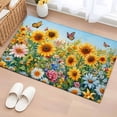 Area Rug Watercolor Sunflower Butterfly Soft Rectangle Area Rugs ...