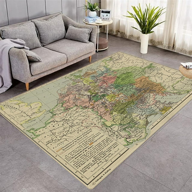 Area Rug World Map Carpet Kids Bedroom Playing Mat Living Room Large ...