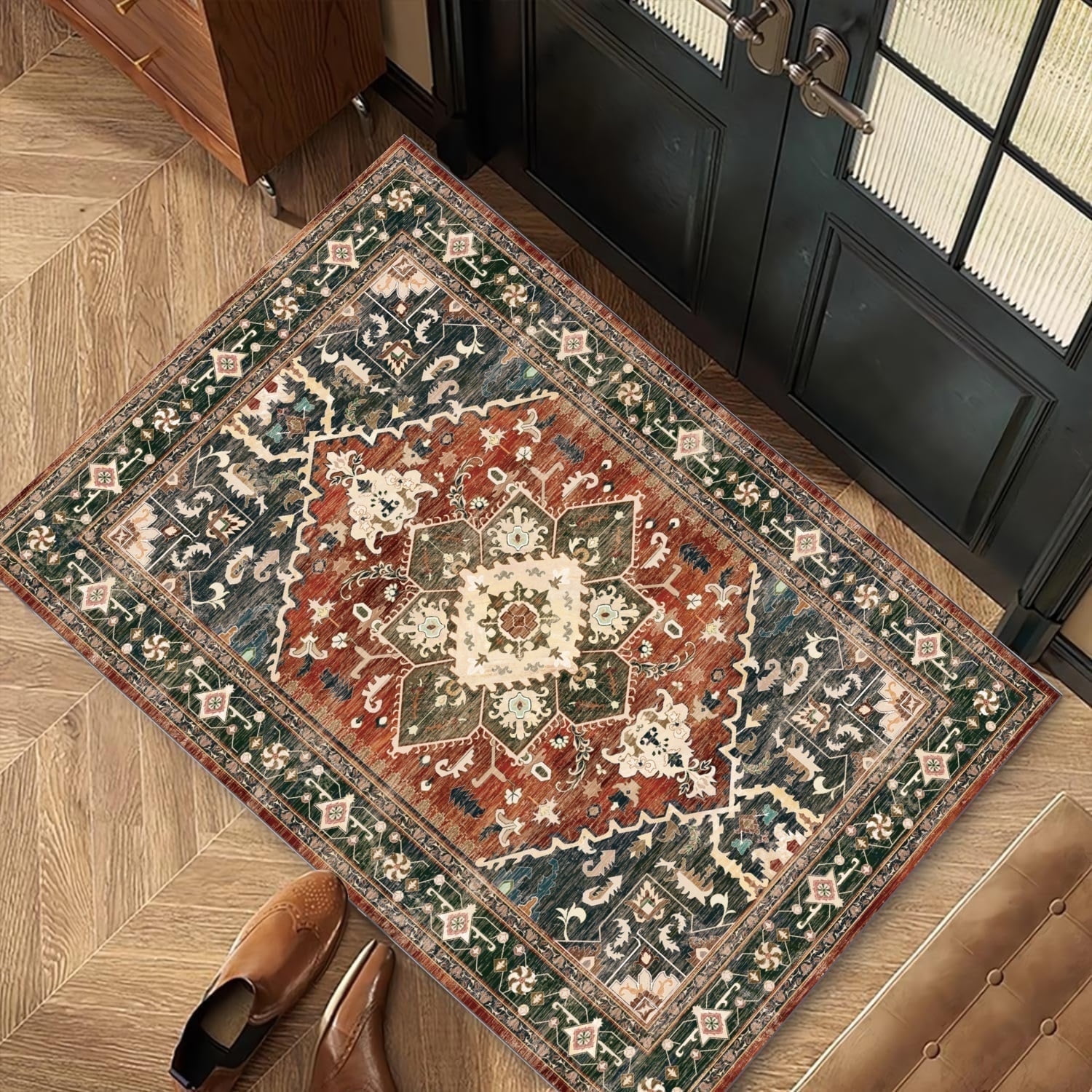 Area Rug, Yamaziot 2'x3' Washable Doormat for Indoor, Vintage Boho Area ...