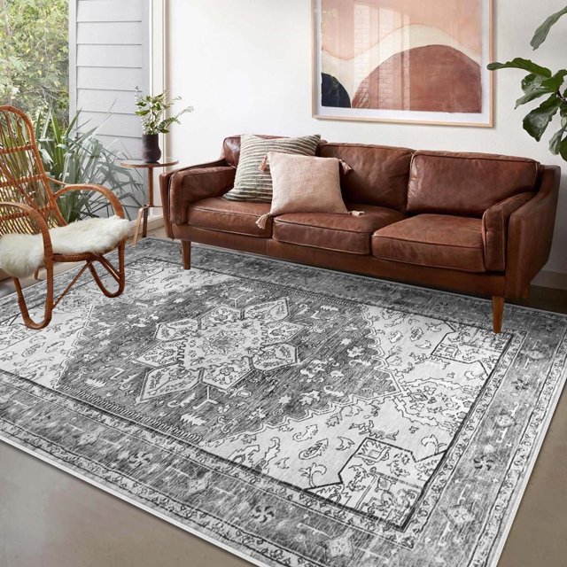 Area Rugs, Yamaziot 4'x6' Washable Rug for Living Room Bedroom, Vintage ...