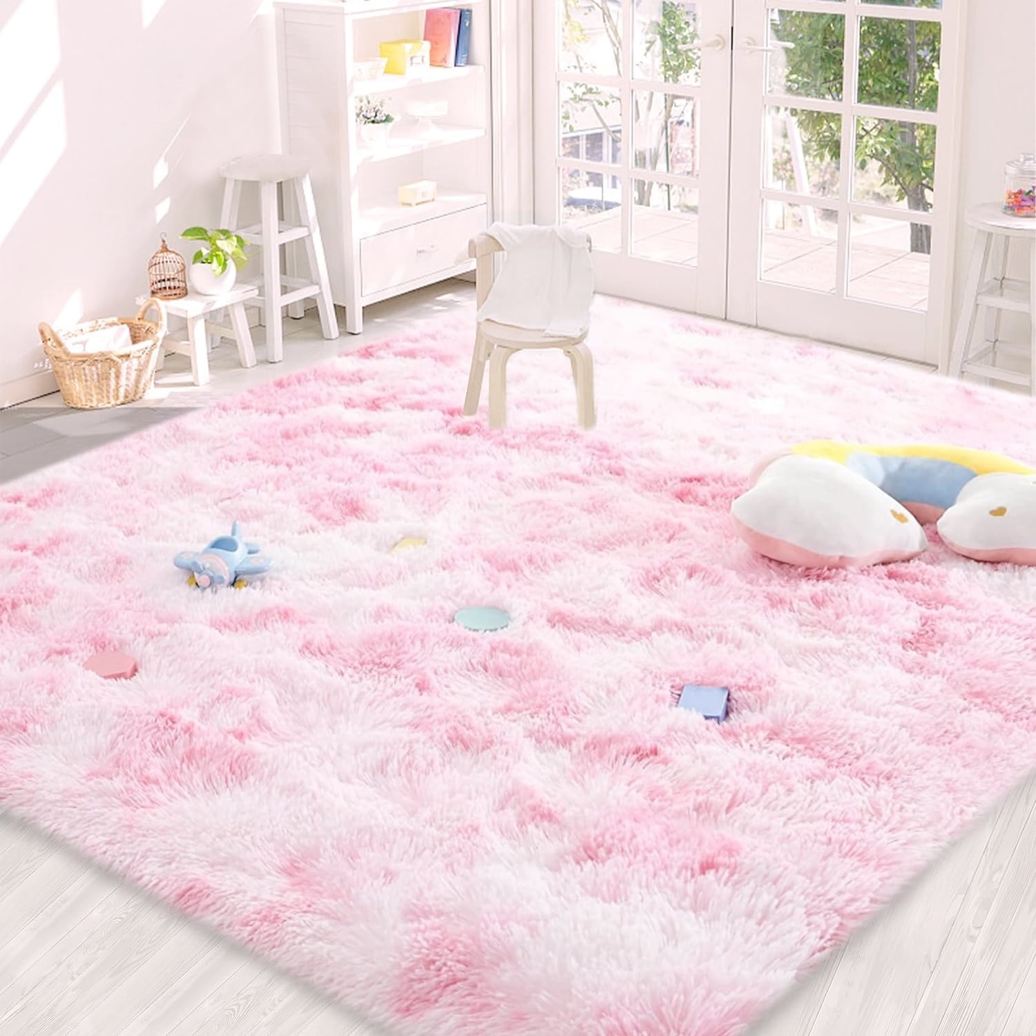 Area Rug for Girls Bedroom, Fluffy Shag Rugs for Living Room, Shaggy ...