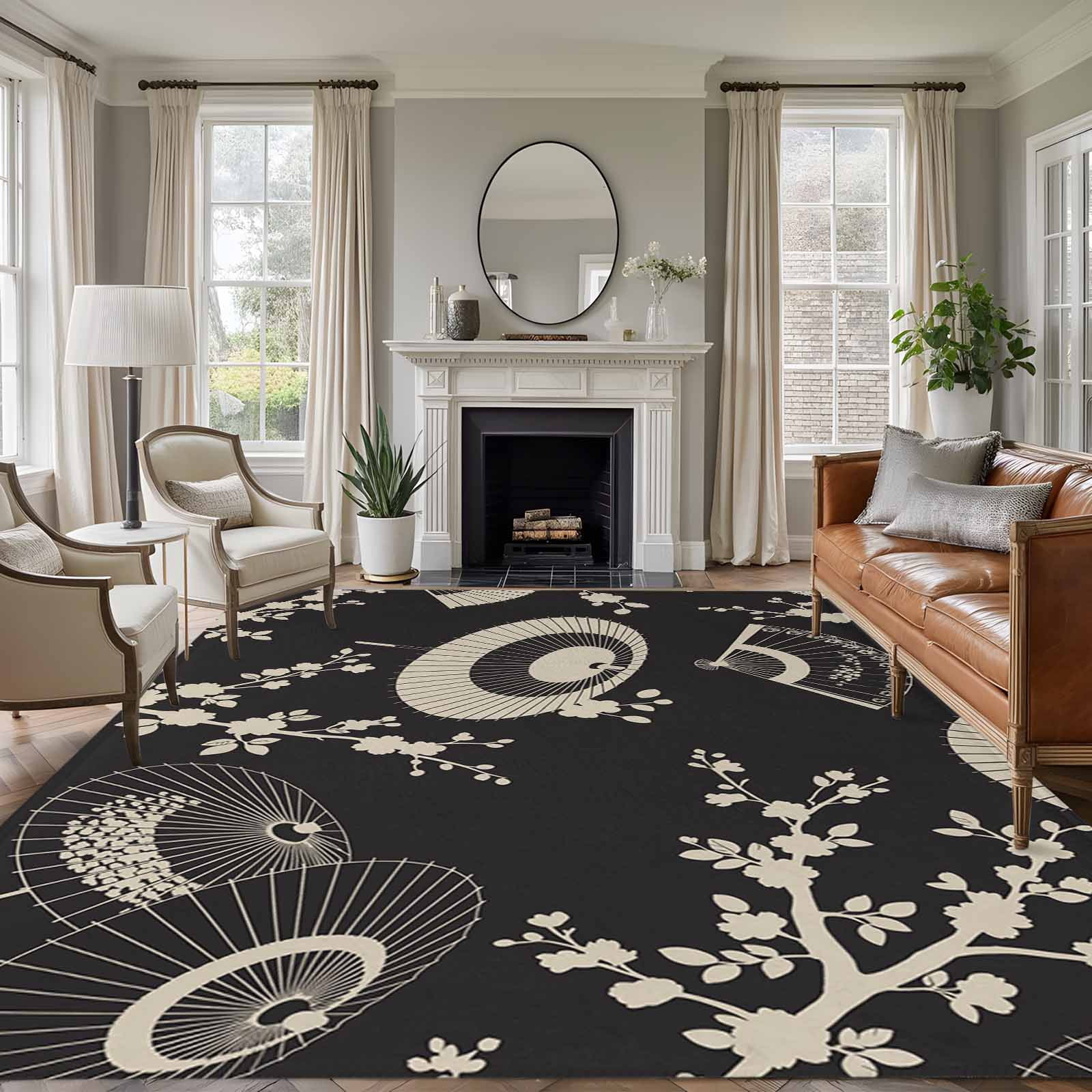 Area Rug for Living Room, Non-Slip Indoor Large Carpet for Bedroom ...