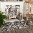Navy Blue Farmhouse Flooring Lilianna Cotton Latex Backing Stenciled ...