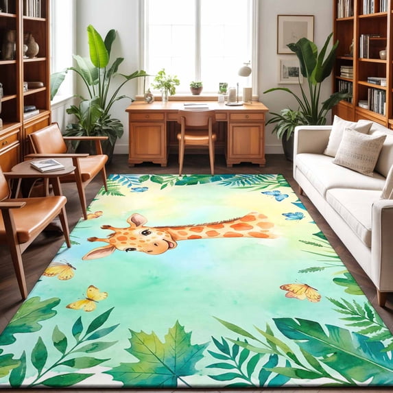 Area Rugs 2.7'x5', Cartoon Giraffe Carpet Runner Indoor Outdoor Rugs ...