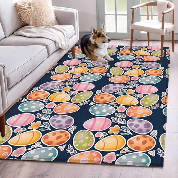 Area Rugs 2.7'x5', Easter Eggs Carpet for Living Room Bedroom Dining ...
