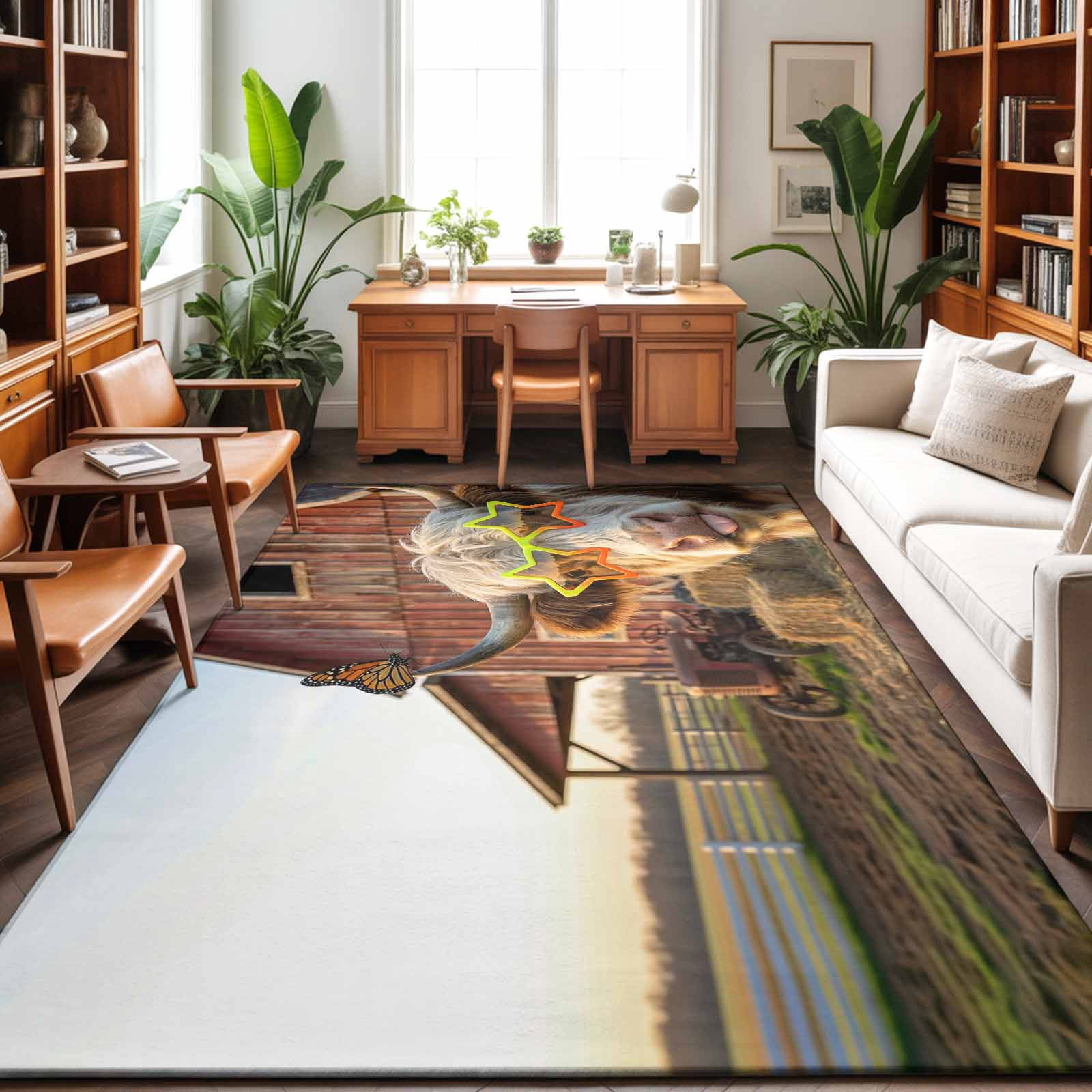 Area Rugs 2.7'x5', Farm Yaks Carpet Runner Indoor Outdoor Rugs Home ...