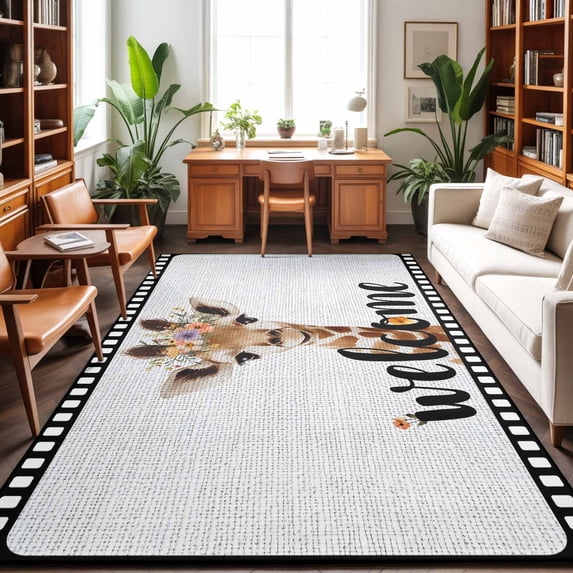 Area Rugs 2.7'x5', Funny Giraffe Carpet Runner Indoor Outdoor Rugs Home ...
