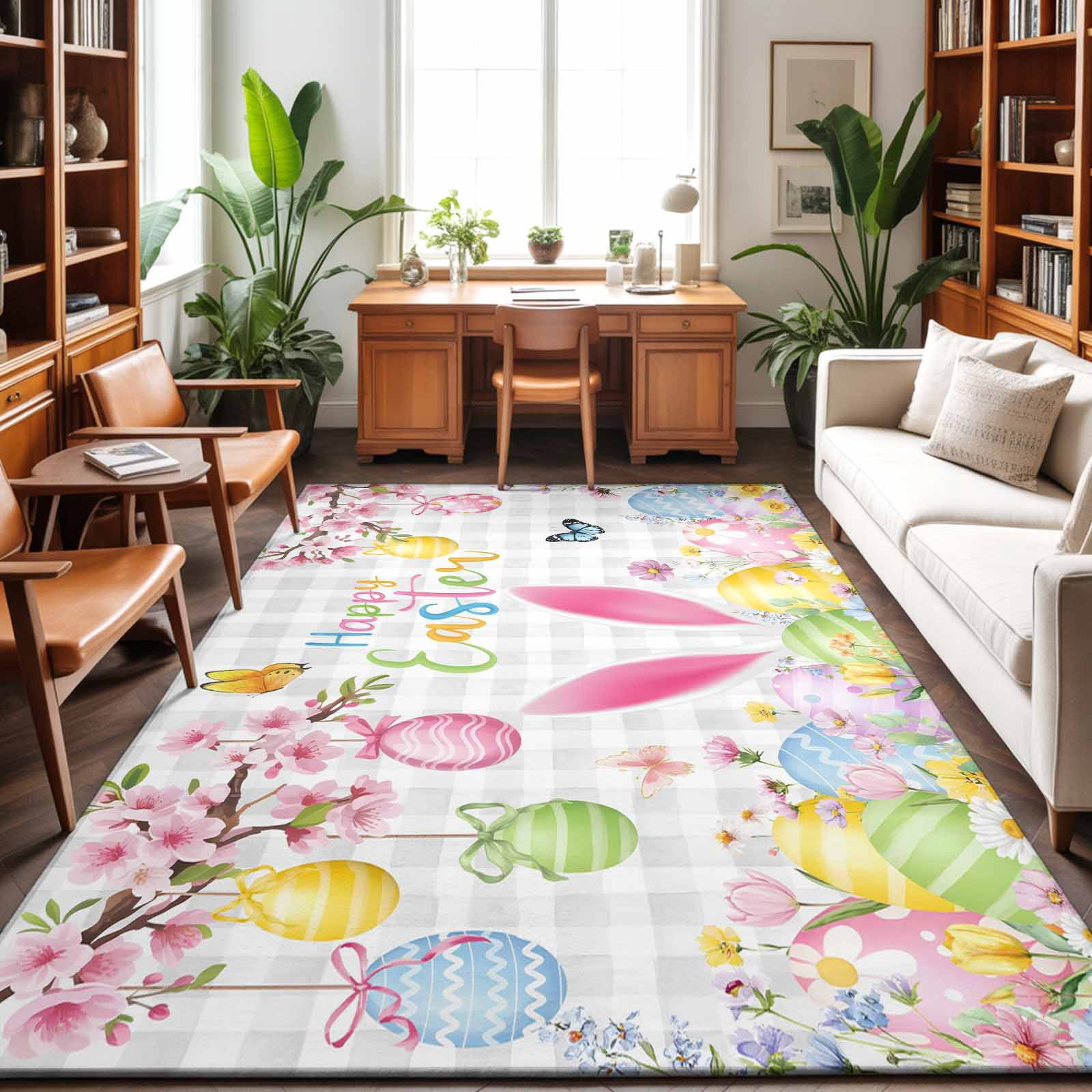 Area Rugs 2.7'x5', Happy Easter Carpet Runner Indoor Outdoor Rugs Home ...