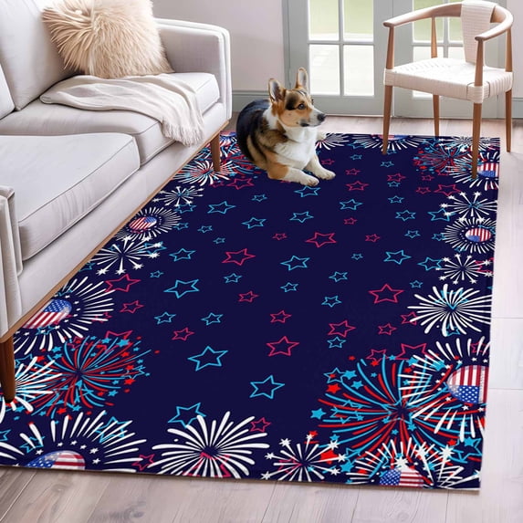 Area Rugs 2.7'x5', Independence Day Carpet for Living Room Bedroom ...