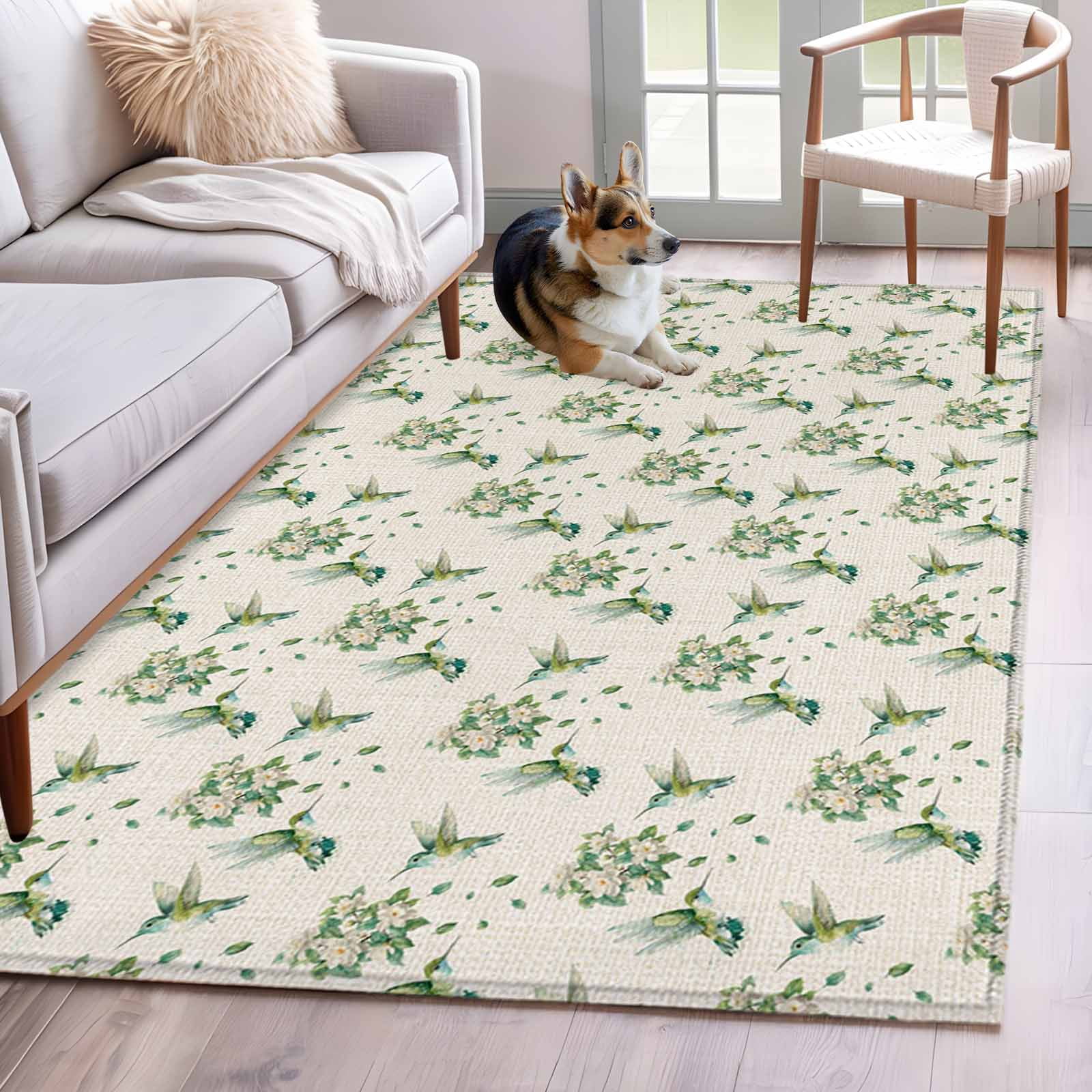 Area Rugs 2.7'x5', Summer Botanical Carpet for Living Room Bedroom ...