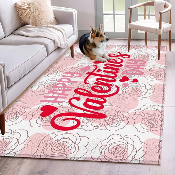 Area Rugs 2.7'x5', Valentine's Day Carpet for Living Room Bedroom ...