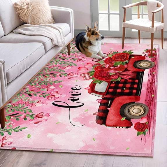 Area Rugs 2.7'x5', Valentine's Day Carpet for Living Room Bedroom ...