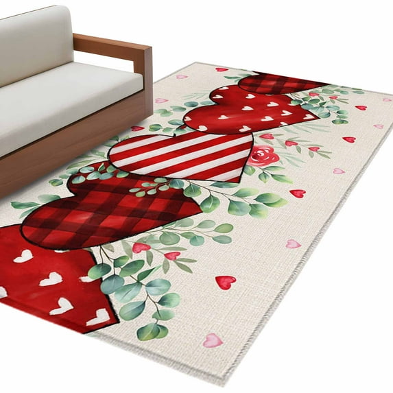 Area Rugs 2.7'x5' Valentine's Day Washable Area Rugs Non-Slip Indoor ...