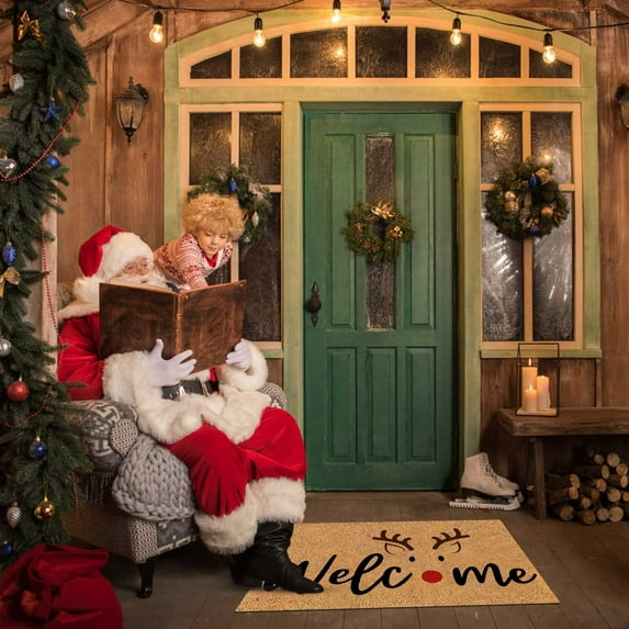 Area Rugs,2024 Christmas Doormat Indoor Outdoor Home Front Porch Carpet ...