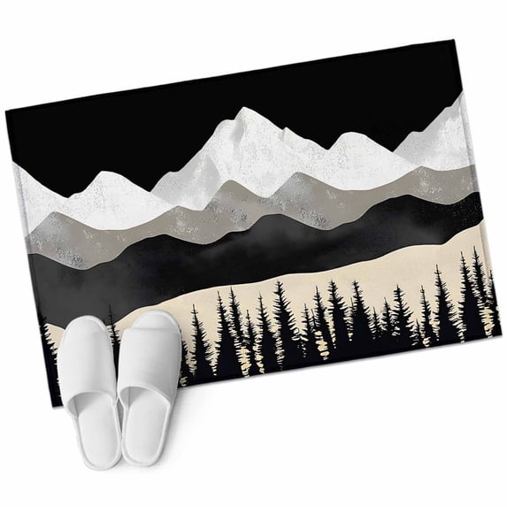 Area Rugs 2x3, Abstract Forest Mountain Pine Tree Non Slip Washable Rug ...