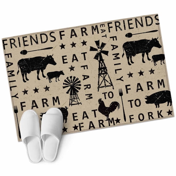 Area Rugs 2x3, Farmhouse Animal Cow Pig Chicken Non Slip Washable Rug ...
