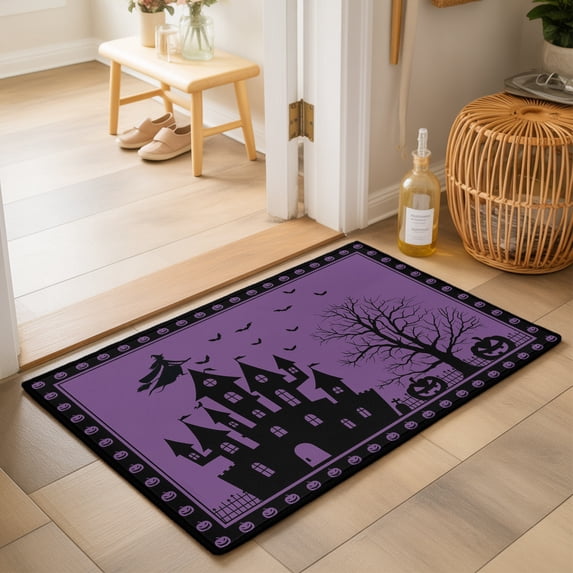 Area Rugs 2x3,Halloween Haunted Castle Pumpkin Dead Trees Non Slip ...