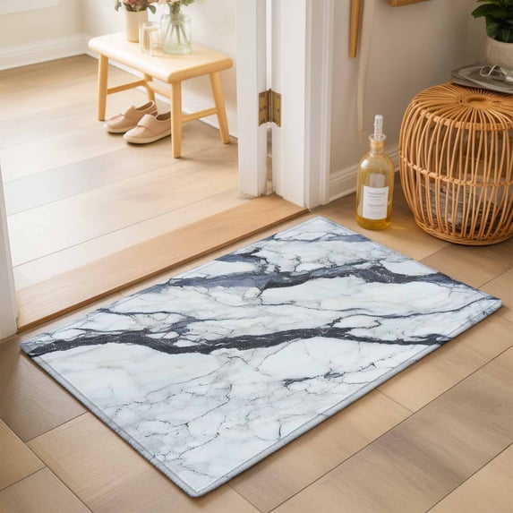 Area Rugs 2x3,Marble Texture Pattern Non Slip Washable Rug Indoor ...