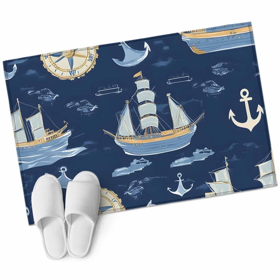 Area Rugs 2x3, Modern Marine Sailing Boat Clock Non Slip Washable Rug ...