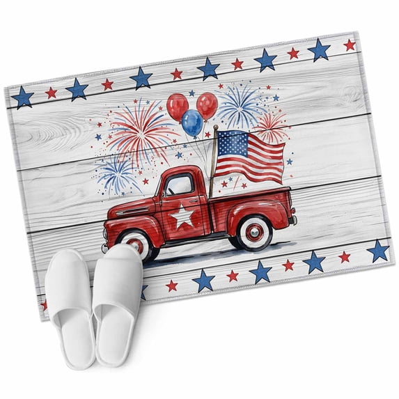 Area Rugs 2x3, Patriotic Red Truck Non Slip Washable Rug Indoor Carpet ...