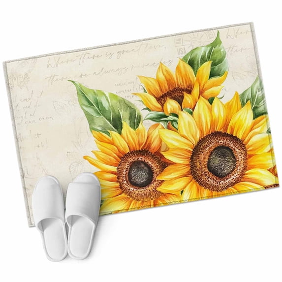 Area Rugs 2x3,Retro Farm Sunflowers Non Slip Washable Rug Indoor Carpet ...
