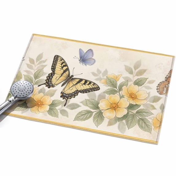 Area Rugs 2x3,Retro Watercolor Flower Butterfly Non Slip Washable Rug ...