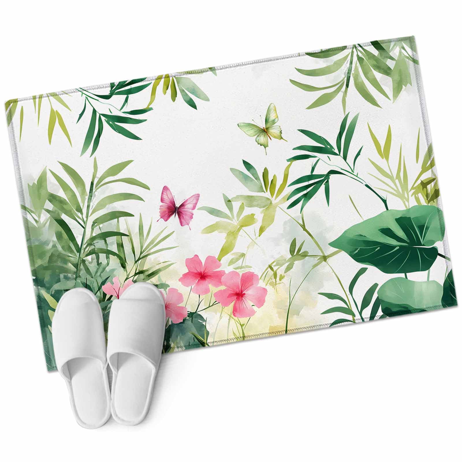 Area Rugs 2x3,Summer Green Leaf Tropical Plant Non Slip Washable Rug ...