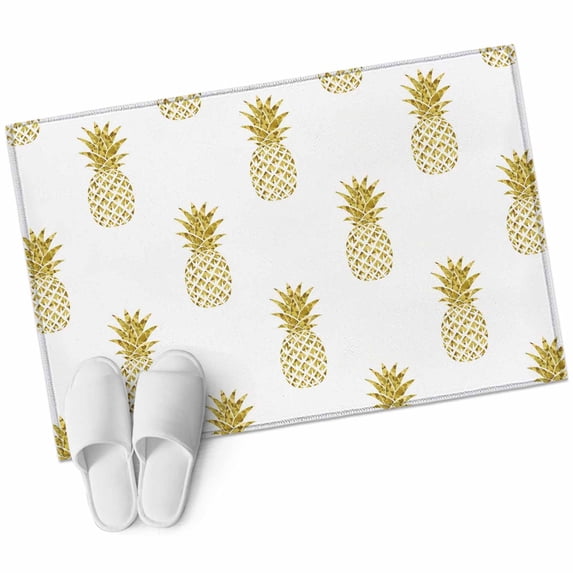 Area Rugs 2x3, Tropical Fruit Pineapple Golden Plaid Non Slip Washable ...