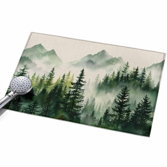 Area Rugs 2x3,Watercolor Forest Ombre Green Non Slip Washable Rug ...
