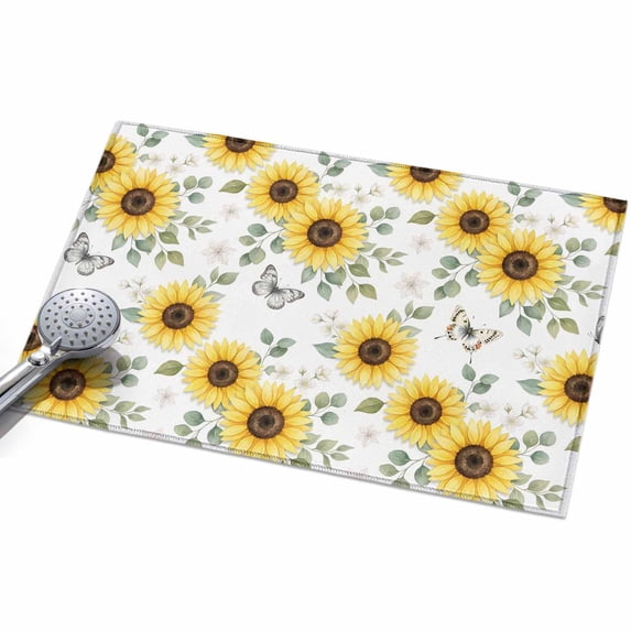 Area Rugs 2x3,Yellow Sunflower Green Leaf Non Slip Washable Rug Indoor ...