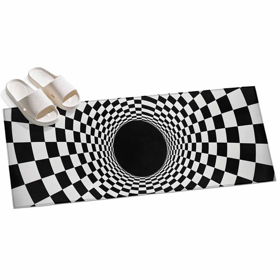 Area Rugs 2x6,3D Vortex Tunnel Non Slip Washable Rug Indoor Carpet Soft ...